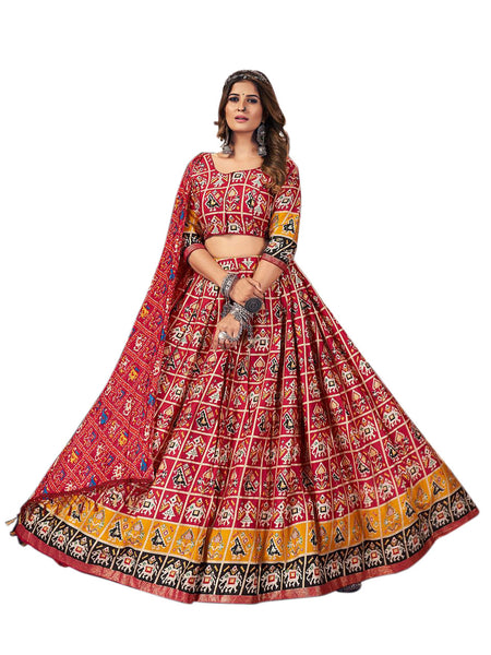 Navratri Special Red Lehenga Choli- NN-1007 – Saris and Things