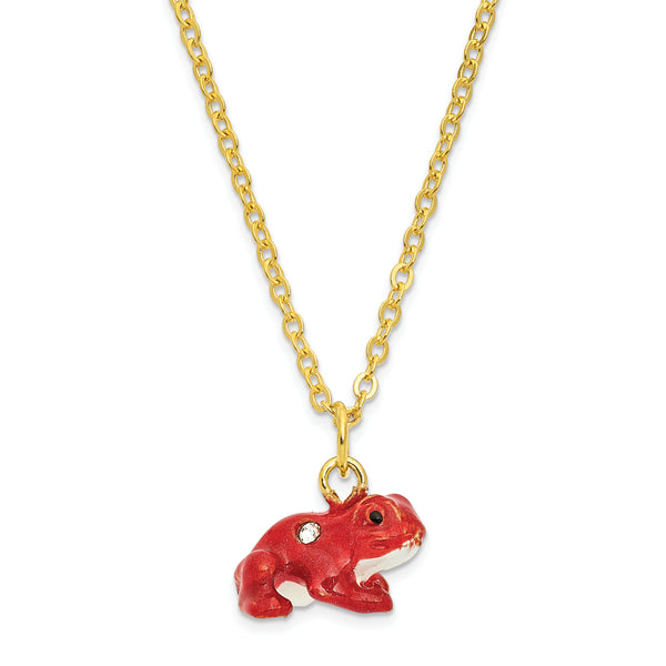 Bejeweled Red Frog Trinket Box with Charm Pendant – Saris and Things